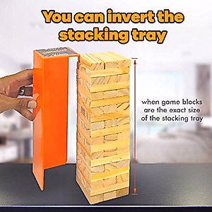 Hogar Wood Block Tower Stacking Tray Game Accessory Ages 6 to Adult - Compatible with Tipsy Tower, Lewo, WE Games and More