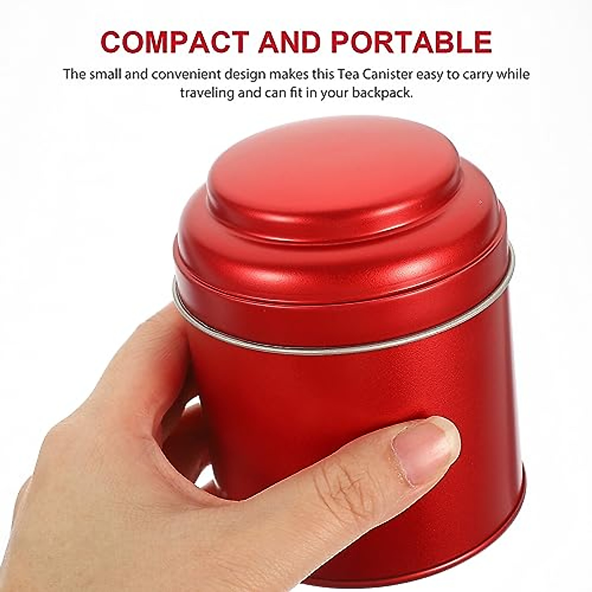 Containers with Lids Tea Canister Sealing Tea Jar Small Tea Tinplate Sealed Tea Storage Tin Sealing Tea Container Tea for Loose Tea Coffee Bean Sugar Salt (Red) Red