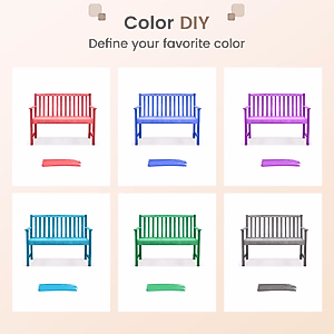 Giantex Outdoor Bench, Wood Patio Bench with Cozy Armrests & Backrest, Slatted Sitting Area, Eucalyptus Wood Frame, 2-Person Loveseat for Park, Porch, Yard, 800 lbs Max Load, Garden Bench (Eucalyptus)