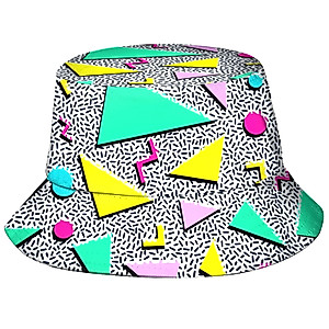 80s 90s Outfit for Women Men, 80s 90s Bucket Hats Fashion Sun Cap Packable Outdoor Rave Accessories Fisherman Hat for Women Men