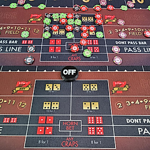 Casino Dealer Mats Premium Quality Craps Mat - New Black - Lightweight Portable - Fits on Most Dining Room Tables - The Ultimate Home Style Party Game, BLACK (NEW)