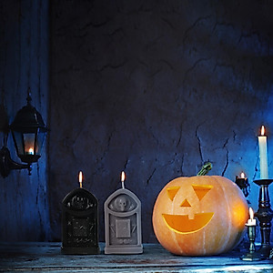 2pcs Tombstone Candles, Gravestone Candle Creepy Tombstone Shaped Candles Halloween Decoration Candles for Home Halloween Party Room Table Decoration