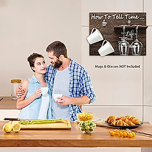 GOARTGIF Unique Birthday Gifts for Women Who Has Everything,How To Tell Time Am Pm,Housewarming Gifts For Women or New Home,Coffee And Wine Holder Sign,Women Birthday Gifts Ideas for Mom