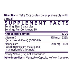 NAOMI Activated Vitamin D, Vitamin D3 5000 IU with Magnesium Supplement, Vitamin D for Strong Bones, Balanced Mood and Optimal Immune Support, K Minerals, D Vitamin IU- 60 Veggie Capsules
