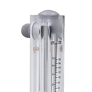 Liquid Flowmeter, Panel Type High Accuracy Water Meter Acrylic Transparent Adjustable Fluid Meter for Measure and Control The Rate of Liquid Medium, 0.5-5GPM