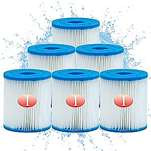 MRSTOT Type I Pool Filter Cartridge, 58093 Replacement Filter Cartridge for 300/330 Gal/H Filter Pump, for Summer Waves Above Ground Pool Pump (6 Pcs)
