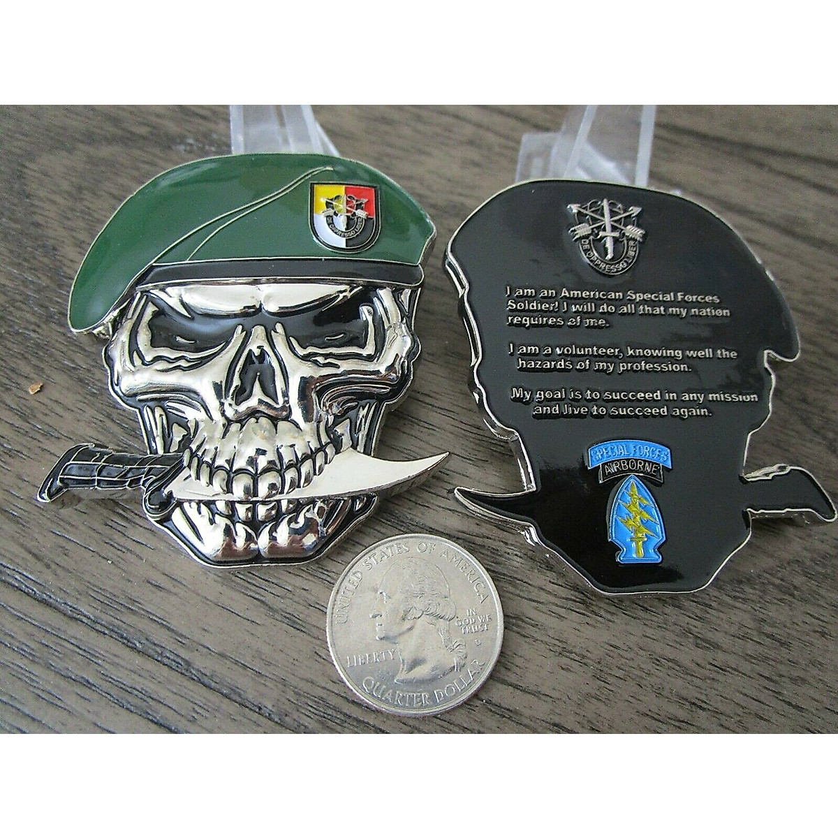 United States Army Special Forces Group Green Berets Creed 3rd SFG (A) Reapers Skull Challenge Coin