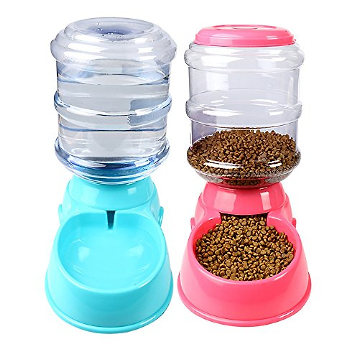 Automatic Pet Water Food Dispenser 3.8L Large Capacity Self-Dispensing Gravity Pet Feeder Waterer Cat Dog Feeding Bowl Drinking Water/Automatic Feeding Pet Supplies 1#