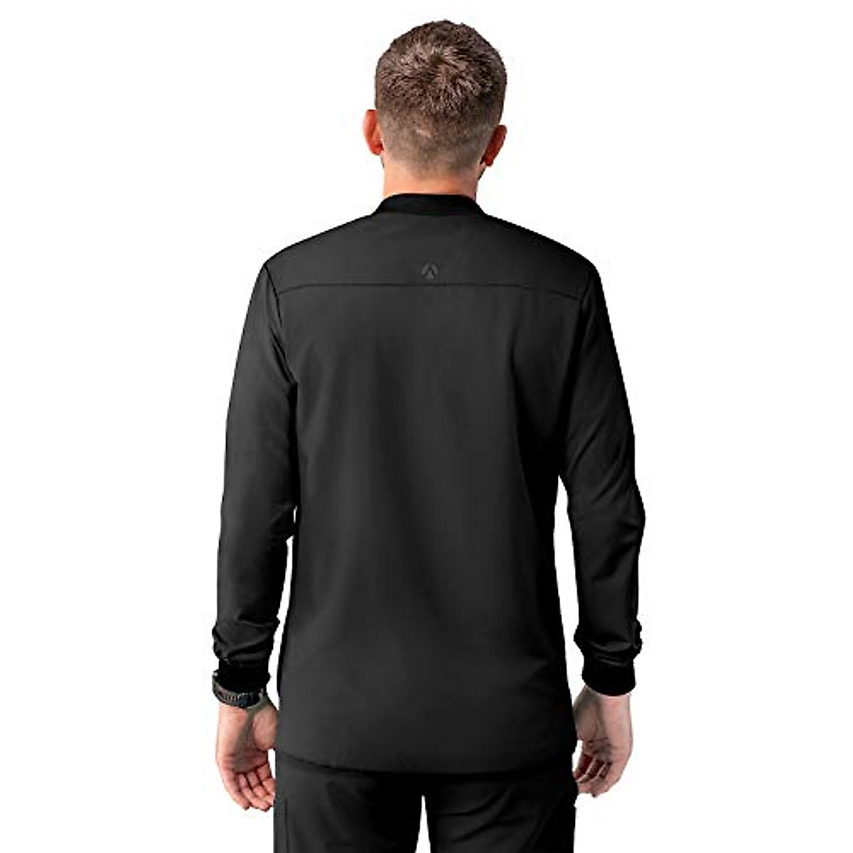 Adar Addition Scrubs for Men - Zippered Bomber Scrub Jacket - A6206 - Black - L