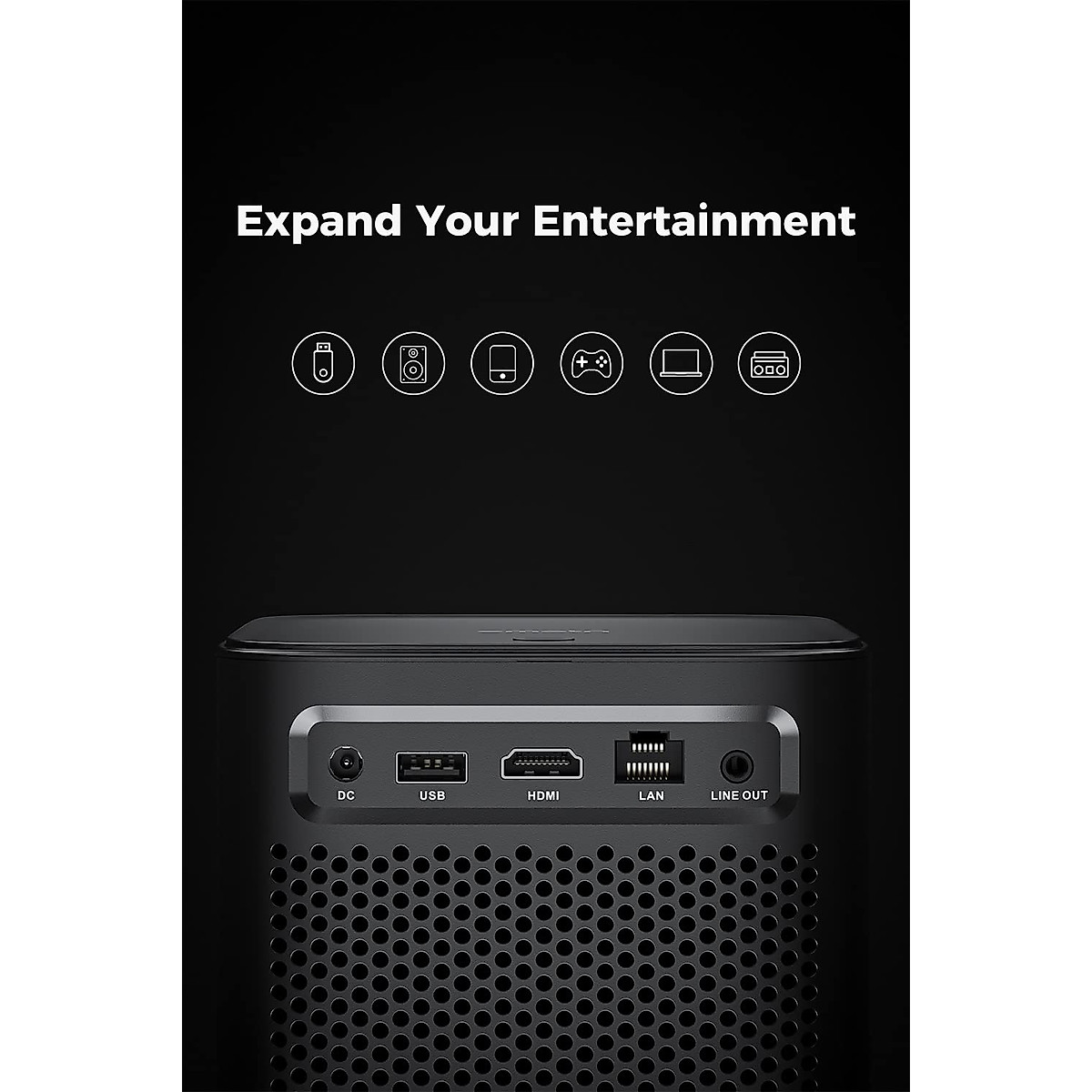 Mini Projector, Emotn N1 Netflix Officially-Licensed Portable Projector, Native 1080P Movie Projector with 5G Wi-Fi and Bluetooth 5.0, Autofocus Auto Keystone, 120" Picture, Dolby Audio Speaker, Grey