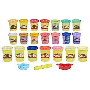 Play-Doh Bright 'n Happy Variety Pack with 21 Cans of Modeling Compound Including Scented, Sparkle, Metallic, Arts and Crafts Toy for Kids 3 and Up, Non-Toxic (Amazon Exclusive)