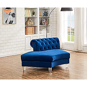 Legend Vansen Curved Modular Sofa Semi Circular Couch，Comfortable Velvet Upholstery，Living Room, Apartment, Bedroom Sectional, 138.6'', Blue