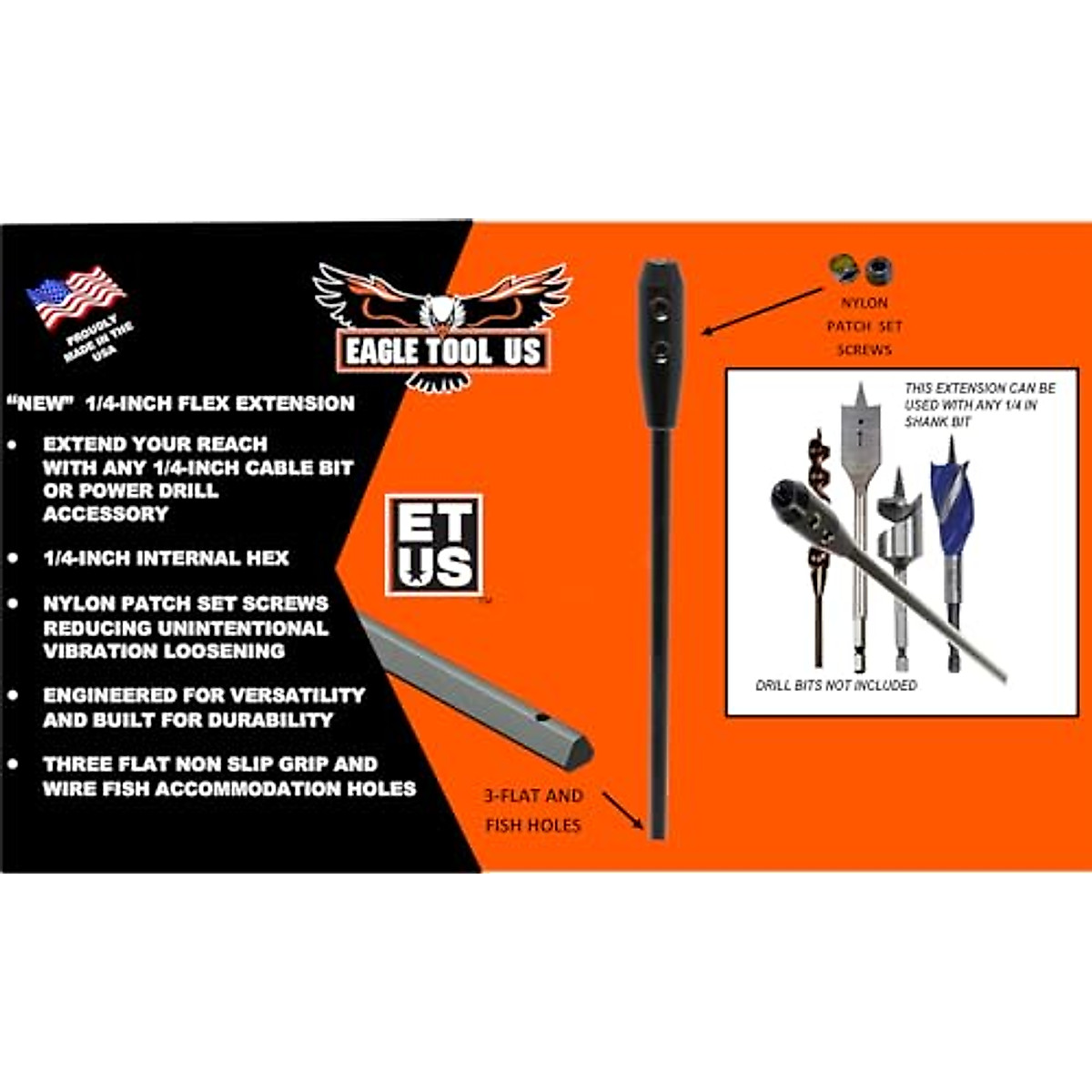 Eagle Tool US Installer Bit and Drill Bit Extension, 52-INCH - ETHX25052 (Replaces ETHX25054)