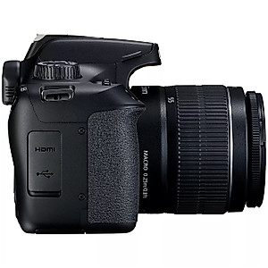 Canon EOS 4000D (Rebel T100) DSLR Camera w/EF-S 18-55mm F/3.5-5.6 Zoom Lens + 128GB Memory + Case+ Steady Grip Pod + Tripod + Filters + Lenses + Software + More (42pc Bundle)