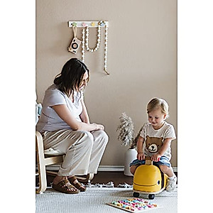 WONDERBEE Kids Coat Rack Wall Mount | Kids Wall Hooks for Backpacks, Towels and Coats | Mounted 14" Wall Hanger | Decorative for Kid's Bedroom, Playroom, Bathroom | Classic White