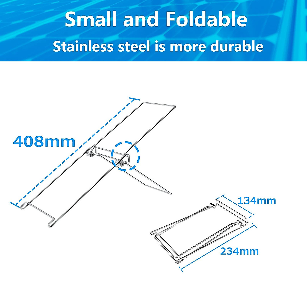 Nicesolar Multi-Functional Foldable Solar Panel Rack Folding or Flexible Solar Panel Mobile Foldable Rack, No Fixed Installation Required Sturdy and Lightweight Stainless Steel Craftsmanship(Bracket)