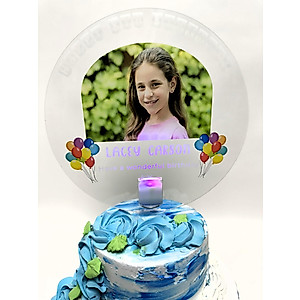 Photo Light Up Personalized Party Decor Happy Birthday Cake Top Topper With Any Photo Picture Logo Text - Mitzvah, Weddings, Birthday, Sweet 16, Anniversary, Baby Shower, Bridal Shower…
