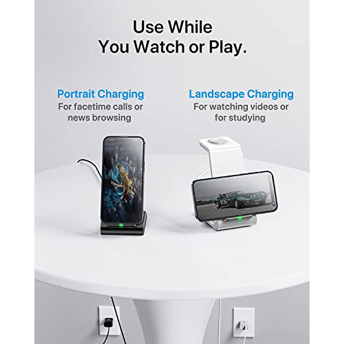 Intoval Wireless Charging Station, 3 in 1 Charger for Apple iPhone/iWatch/Airpods,iPhone 13,12,11 (Pro, Pro Max)/XS/XR/XS/X/8(Plus),iWatch 7/6/SE/5/4/3/2,Airpods Pro/3gen (A3,Black)