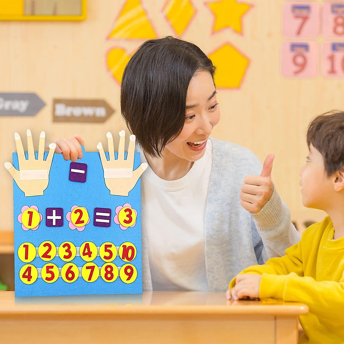 Milageto Felt Board Finger Numbers Counting Toy Educational Toys Learning Sensory Toys Math Addition and Subtraction for Preschool Girls Boys Kids