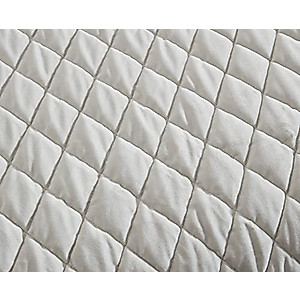 Vera Wang - King Quilt Set, Luxurious Velvet Bedding with Matching Shams, Lightweight Home Decor (Diamond Velvet Natural Ivory, King)