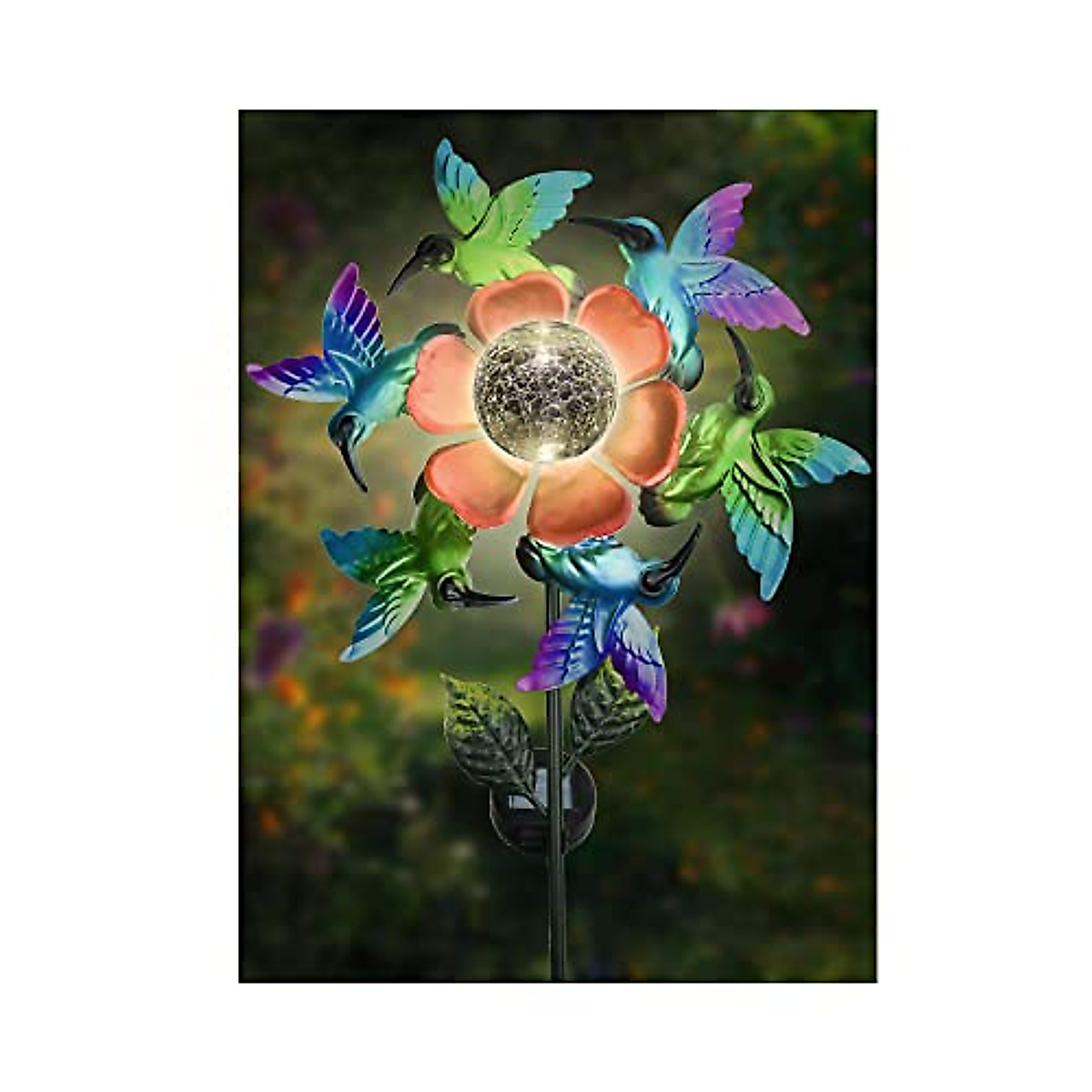 Solar Wind Spinners Hummingbird Spinner, Waterproof Outdoor Metal Wind Sculpture for Yard and Garden, Lawn & Garden Decor