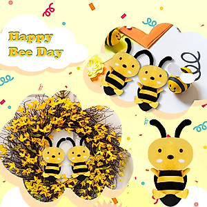 Civaner 2 Pieces Stuffed Honeybee Toy Bee Movie Plush Bee Stuffed Animal for Honey Bee Decor 1st Birthday Bee Themed Party, 7.87 Inches