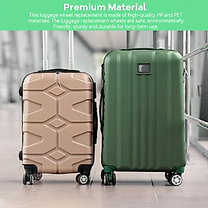 Luggage Wheels Replacement, 1 Pair Suitcase Wheels Replacement,Mute Swivel Replacement Wheels for Luggage,Spinner Luggage Replacement Wheels with 10 Screws Suitcase Accessory Wheel Width 1.2cm/0.5in