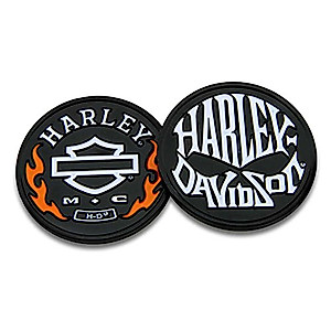 Harley-Davidson Flames & H-D Skull Challenge Coin, 1.75 in Coin, Black 8005078