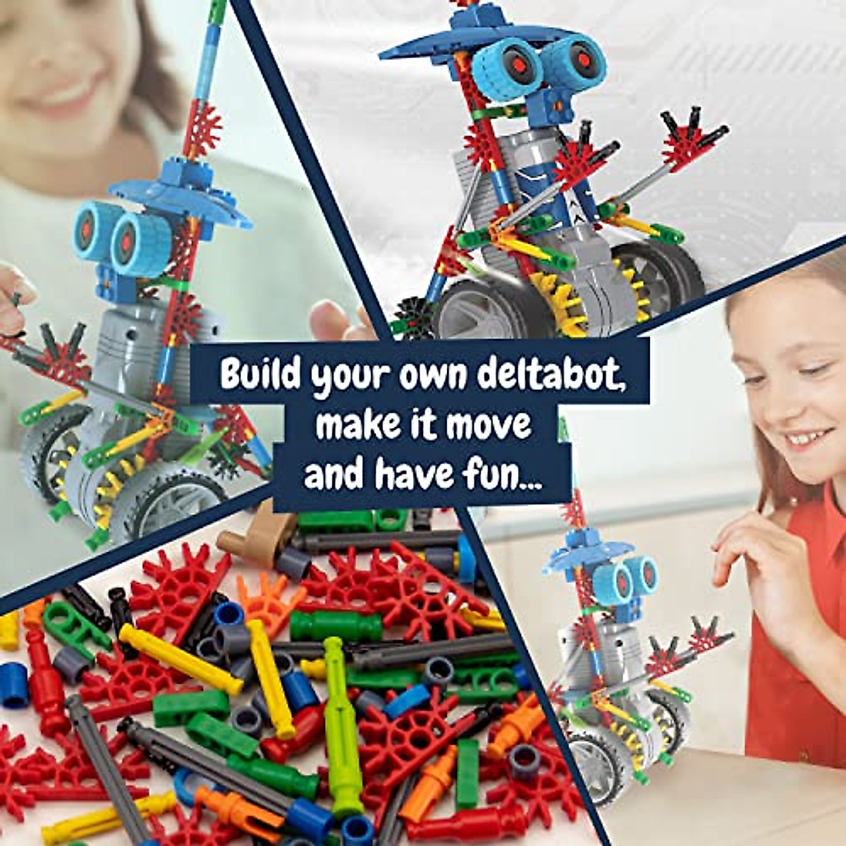 Science4you Deltabot Robot Toy Kit for Kids Age 8-12 - STEM 117 Pieces Robotics Kit, Build Your Own Robot Toy for Kids Age 8+, Educational Science Kits DIY Building Toys, Gift for Boys and Girls