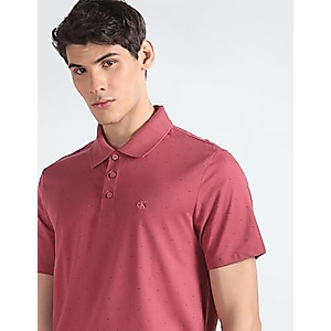 Calvin Klein Men's Smooth Cotton Mini Dash Crewneck Polo Shirt