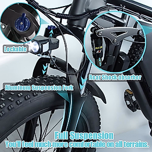 StudentsZone SMLRO V3 Adults Electric Bike, 2000W Dual Motor 48V 22Ah Ebike, 82NM Torque 35MPH Electric Bicycles Shimano 7 Speed with 26" MTB for Trail Riding Excursion Commute (White)