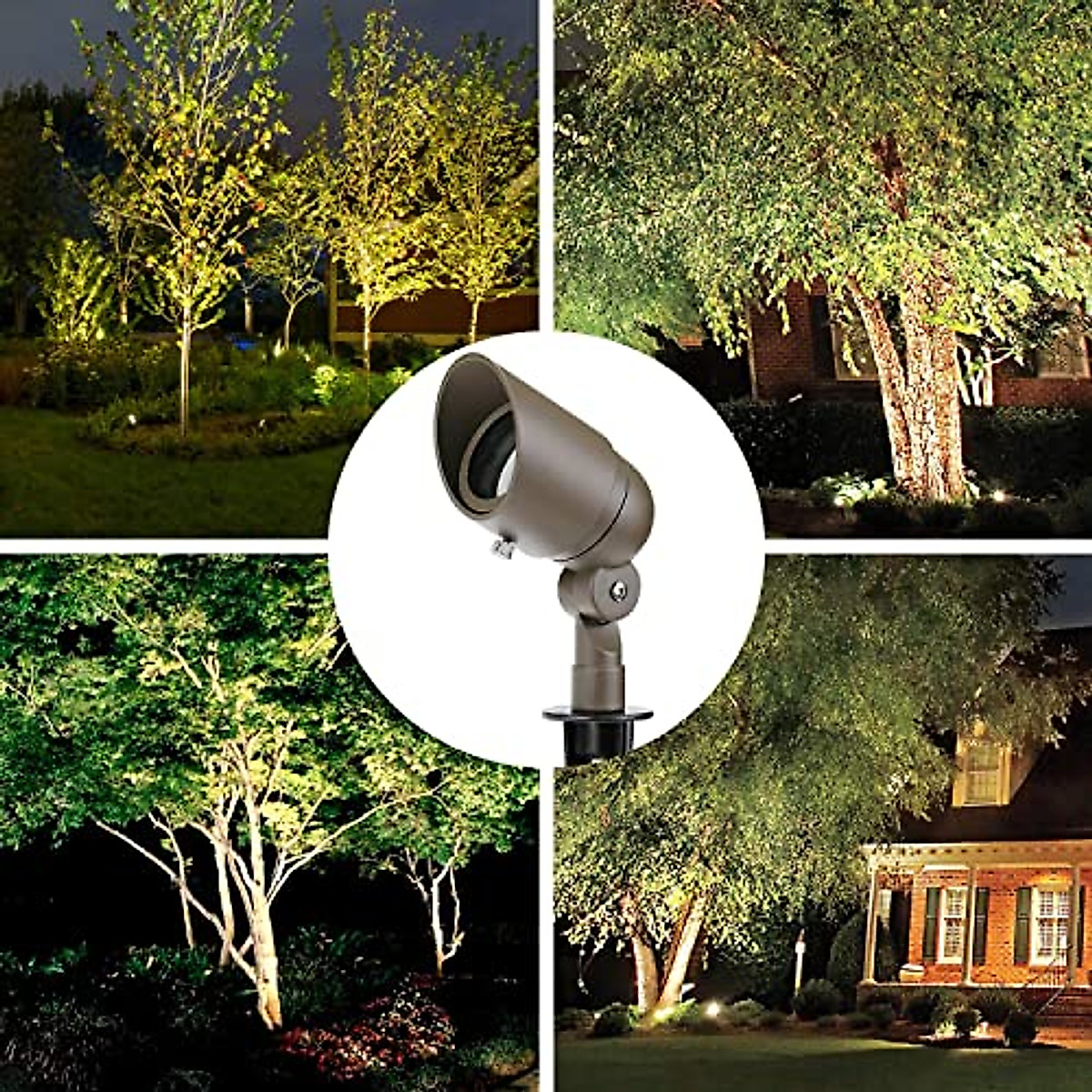 4W LED Landscape Lighting Landscape Lights Spotlights GL103-BZLED8 AC/DC 12V Low Voltage Warm White Waterproof for Driveway,Yard, Lawn,Patio,Walls,Trees,Flags,Outdoor Light (Bronze, 8 Pack)