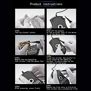 HUYUN New Mouse Skates & Mouse Feet & Mice Feet & mouseskates for Razer Deathadder Elite （Comes with 2 Sets）
