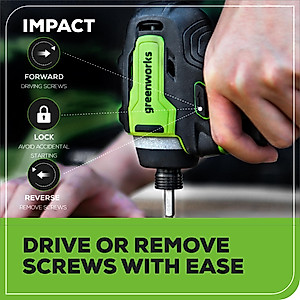 [Professional Grade] Greenworks 24V Max Cordless Brushless Drill + Impact Combo Kit, (2) 2.0Ah Batteries, FAST Charger, and Bag Included