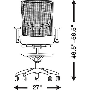 STAPLES 2846115 Workplace Series 500 Mesh and Fabric Stool Black Adjustable Lumbar