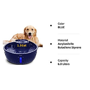 Kastty 195oz/6L Dog Water Fountain Premium Large Pet Water Fountain Ultra Quiet BPA-Free Cat Fountain, Safe Smart Pump& Triple Filtration, 2 Filter Sets, Ideal for S-L Dogs and Multi-Pet Families