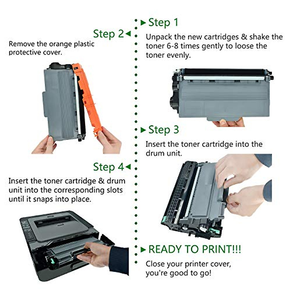 greencycle Compatible DR730 DR-730 Drum Unit Replacement for Brother HL-L2350DW HL-L2370DW HL-L2390DW HL-L2395DW DCP-L2550DW MFC-L2730DW MFC-L2750DWXL, Page Yield Up to 12,000 Pages (Black, 4 Pack)