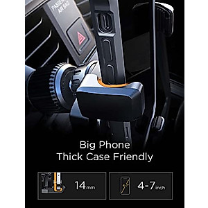 LISEN Car Vent Phone Mount for Car Phone Holder Upgraded Metal Hook Clip Air Vent Cell Phone Holder Mount Auto Lock Thick & Big Phone Friendly Car Mount for iPhone 14 Pr Max all 4-7.5 inch Smartphone