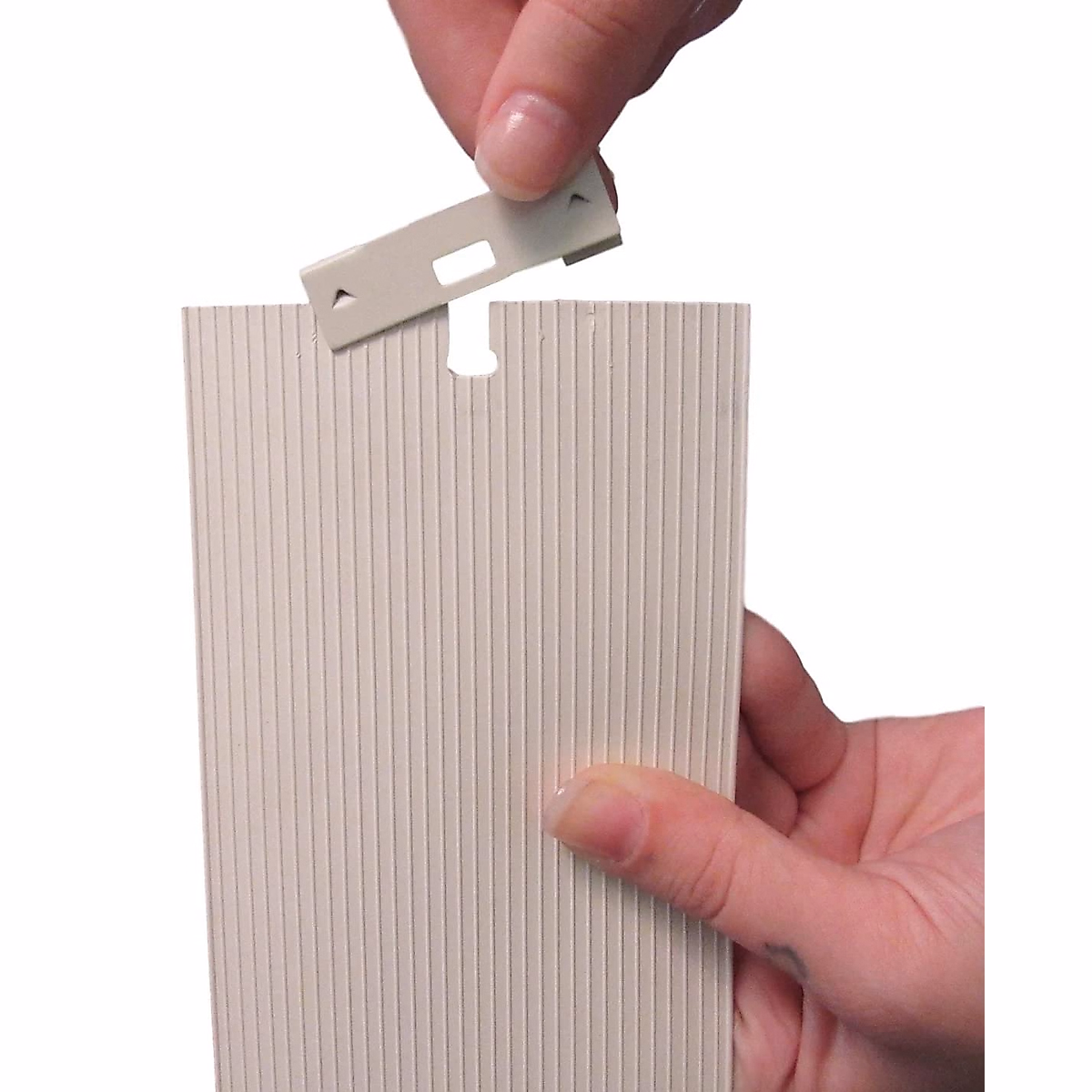 GMA Group Vertical Blind Repair Clips with Curved Vane Saver for Window Blinds, Fixes Broken Tabs - Window Blinds Replacement Slats(10 PK, Ivory)