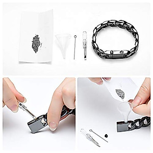 shajwo Cremation Urn Bracelet for Human Ashes for Men,Cuban Link Bracelet Cremation Jewelry for Ashes Urn Keepsake Memorial Ash Holder Bracelet,Black 20cm