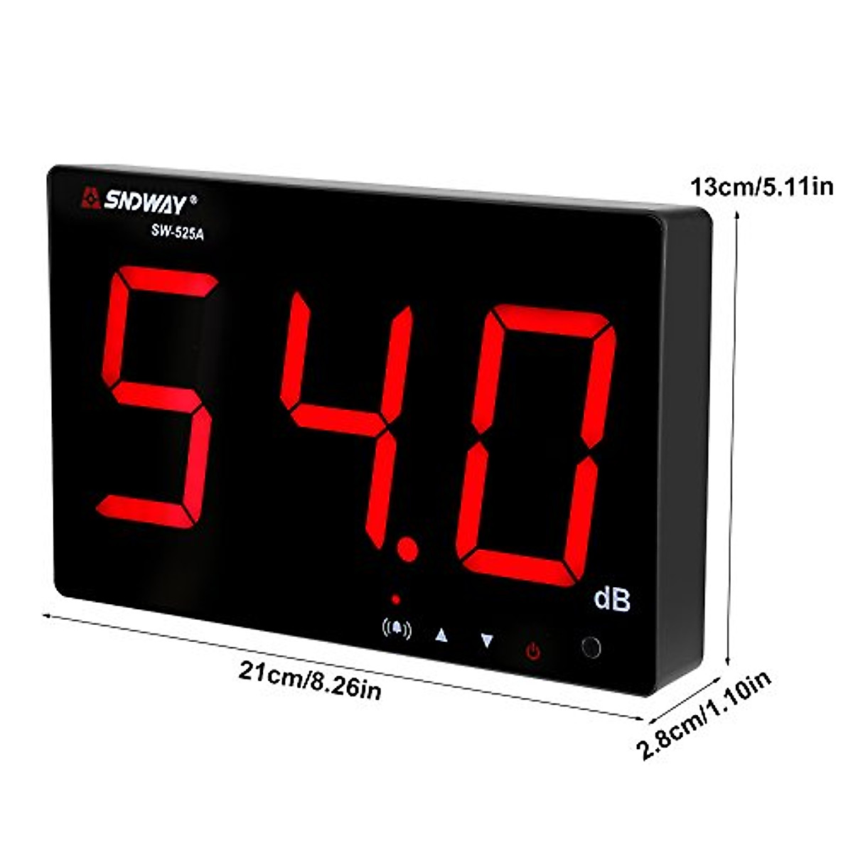 9.6'' Sound Level Meter Tester, 30~130db Sound Level Meter Tester, Large Screen LCD Display Wall Hanging Type Decibel Noise Measuring with Alarm (Sound Level Meter with Data Logger)