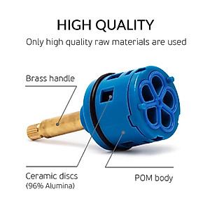 Ceramic Cartridge Replacement Brass Diverter 5 Way Panel Shower Faucet D 36 L 39mm