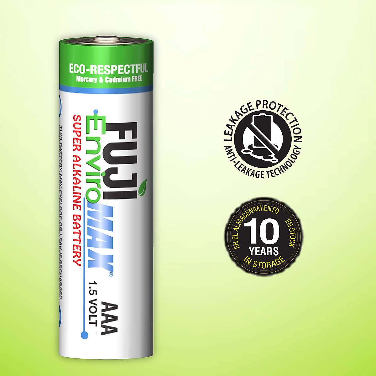 Fuji Enviromax 4400BP4 EnviroMax AAA Super Alkaline Batteries (4 Pack), White, 4 CT