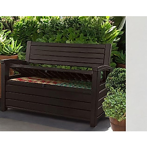 Generic 60 Gallon Plastic Resin Outdoor Storage with Sitting (Non-Brushed Brown), Onesize