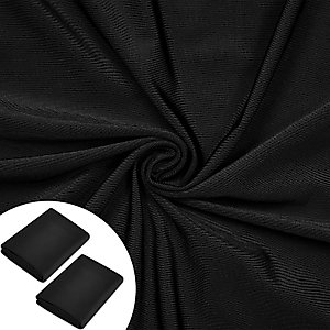 2 Rolls 1 Yard Matte Nylon Spandex Fabric Polyester 4 Way Stretch Fabric 60" Wide by The Yard 80% Nylon 20% Spandex Black Stretchy Fabric for Swimwear Sportswear Swimsuit Yoga Dancewear Activewear