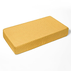 Bacati - Yellow Pin Dots Crib Fitted Sheet