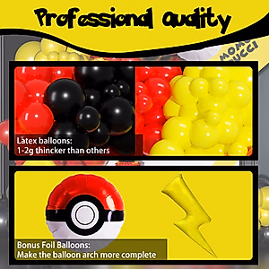 MOMO RUCCI 128Pcs Red Black Yellow Balloons Arch Garland Kit, with Cartoon Flash Lightning Foil Balloon,for Superhero Theme Race Car Cartoon Boy Birthday Baby Shower Party Decoration Supplies