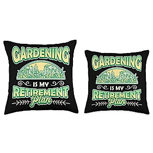 Gardener Gifts for Women & Men Plan Retirement Garden Throw Pillow, 16x16, Multicolor