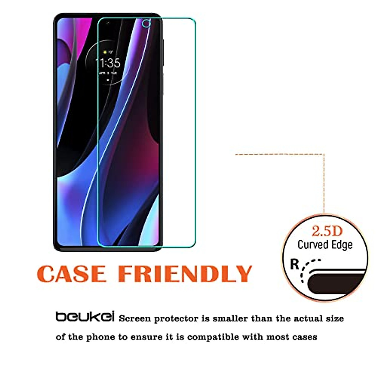 beukei (3 Pack) Compatible for for Motorola Edge+ / Plus (2022 Model Only) / Motorola Edge Plus 5G UW 2022 Screen Protector Tempered Glass, (6.7 inch) Anti Scratch, Bubble Free
