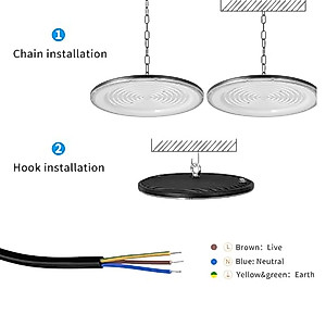 Sararoom 10Packs UFO LED High Bay Light, 200W 20000LM Workshop Lighting, 6500K Daylight White Industrial Lamp High Bay Light, IP66 Waterproof Commercial Bay Lighting for Factories,Garage,Warehouse